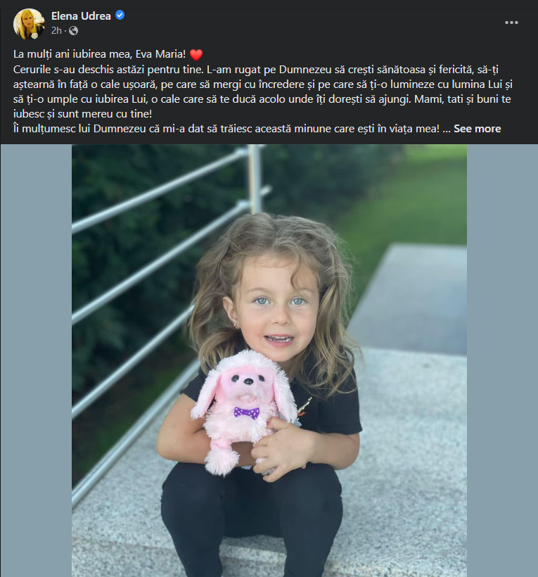 Mesajul sfâșietor trimis de Elena Udrea fiicei