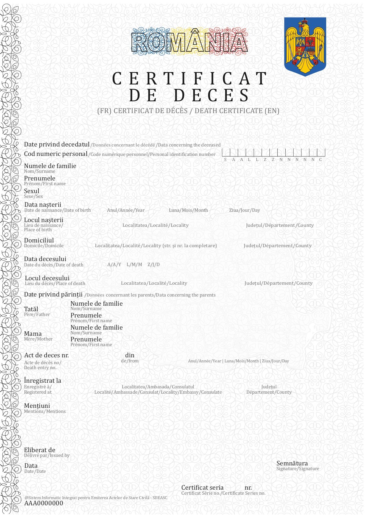 Cum arată noile certificate de naştere, căsătorie, divorţ şi deces. Se ...